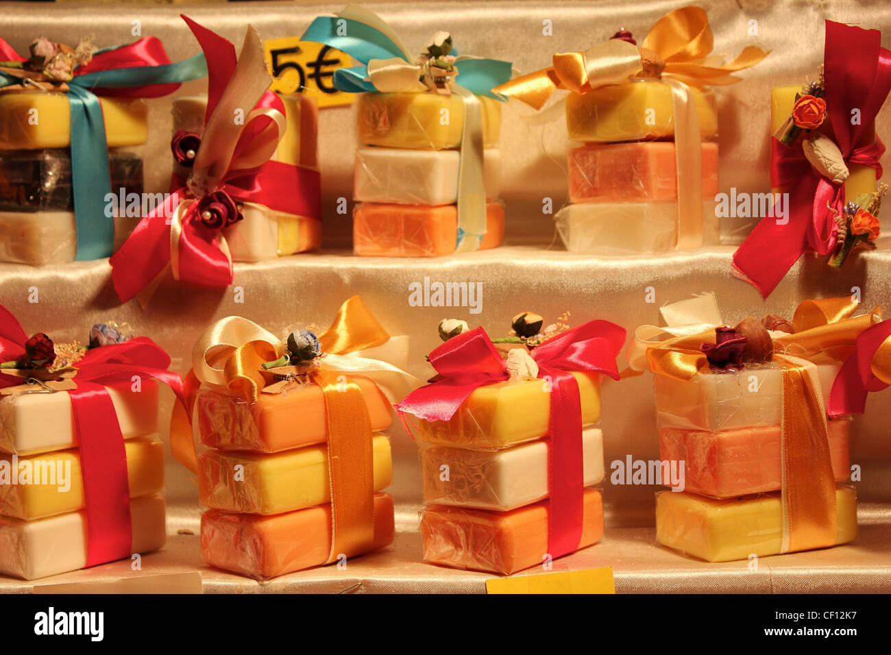 Savon de Marseille - Locally produced soap on display at a Christmas ...