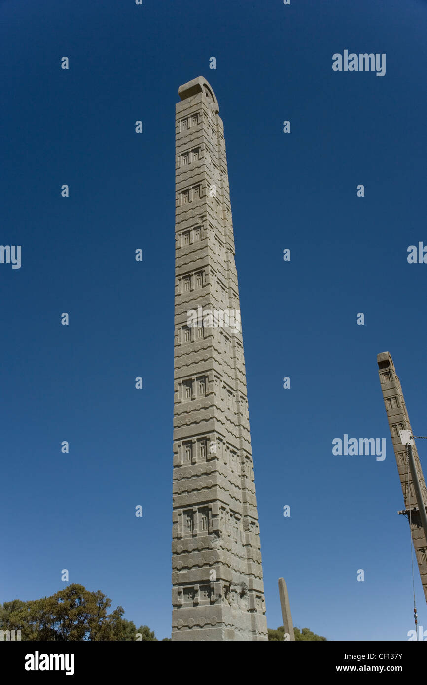 Stelae in the Northern Stelae field at Axum or Aksum in Ethiopia Stock ...
