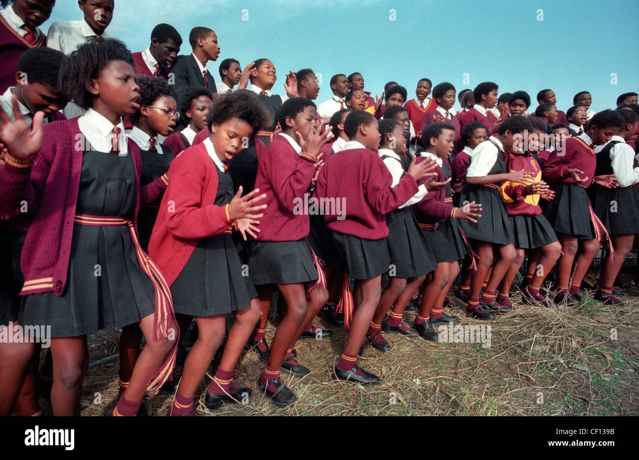 Black Schoolchildren sing in their school choir in Port Elizabeth ...