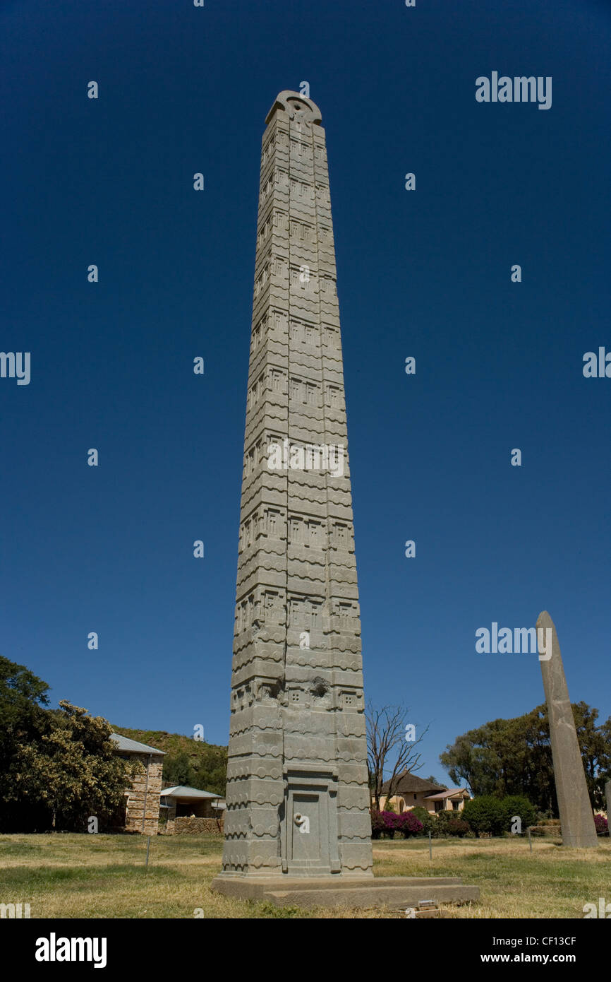 Stelae in the Northern Stelae field at Axum or Aksum in Ethiopia Stock ...