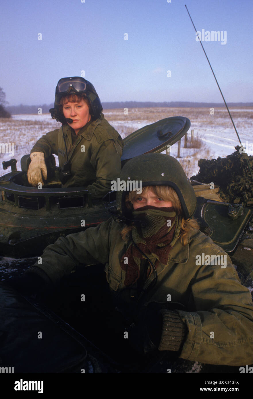 Danish army tank unit female women soldiers 1990s Denmark. HOMER SYKES ...