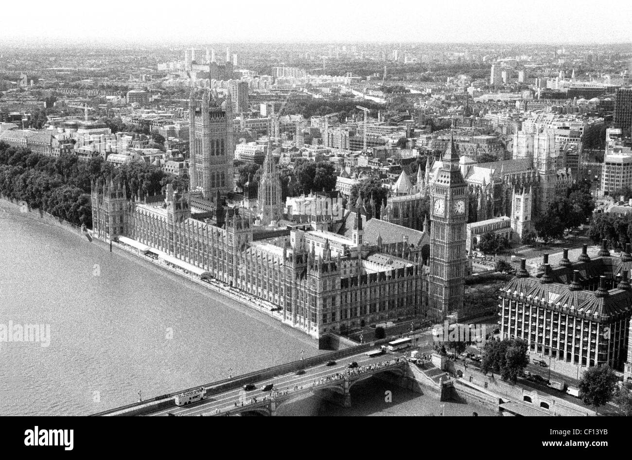View from the London eye of the Houses of Parliament Stock Photo - Alamy