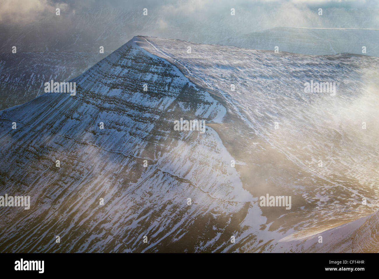 Cribyn from Pen y Fan, Brecon Beacons National Park, Wales Stock Photo ...