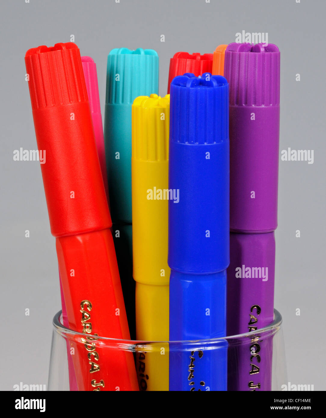 Coloured felt tipped pens, England, UK, Western Europe Stock Photo - Alamy