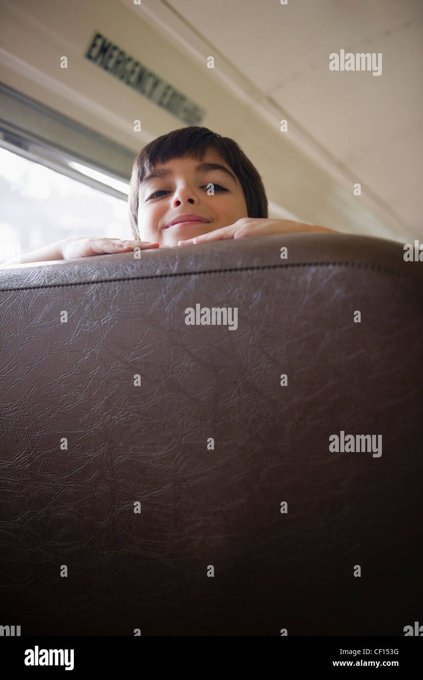 Boy riding school bus hi-res stock photography and images - Alamy