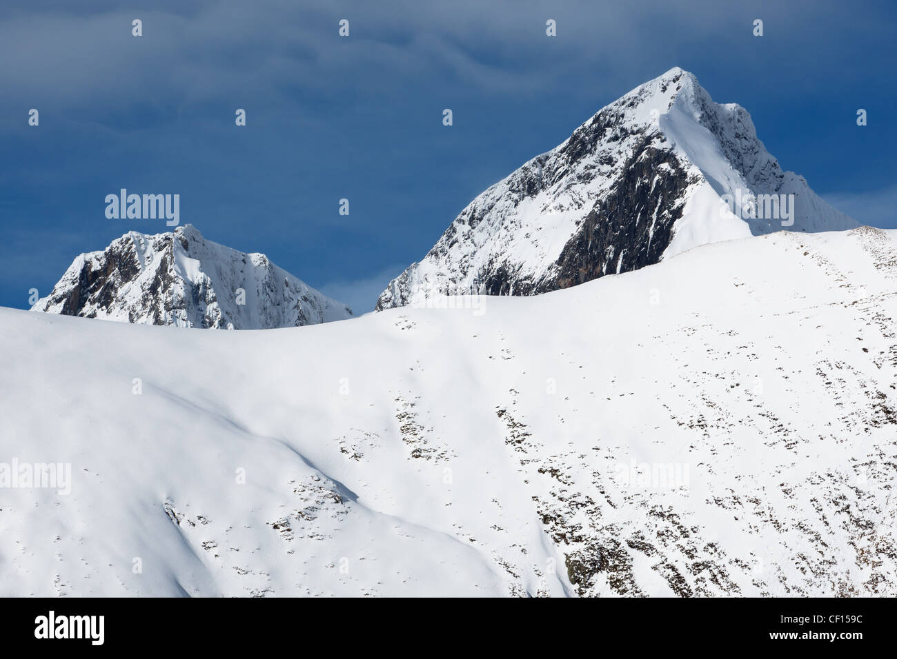 Mont Valier (2838m) seen from below col de Pause, near Couflens, Ariege ...