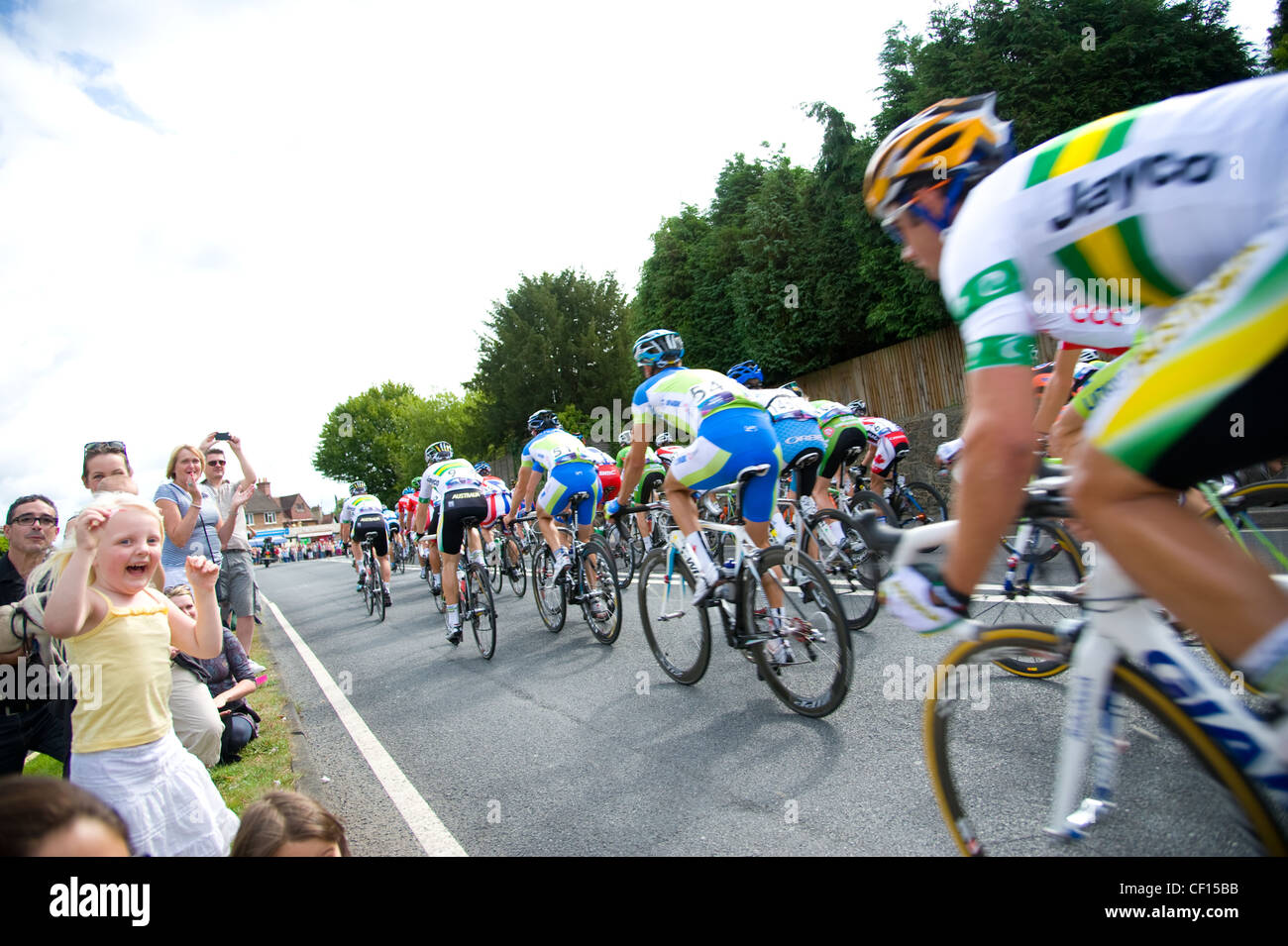 London-Surrey Cycle Classic 2011 passing through the village of ...