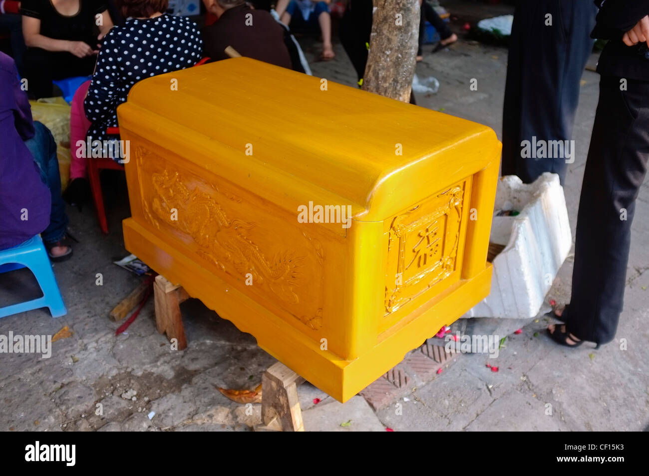 Yellow child coffin, Hanoi, Vietnam Stock Photo - Alamy