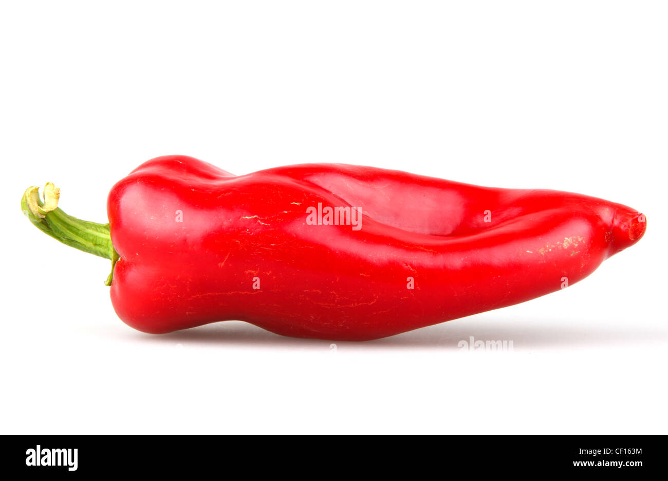 Red chilli peppers on white background Stock Photo - Alamy