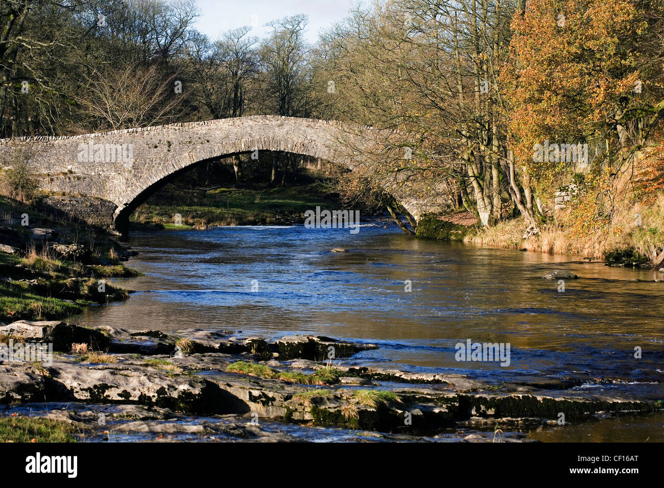Bridge spanning The River Ribble Stainforth Force Stainforth Settle ...