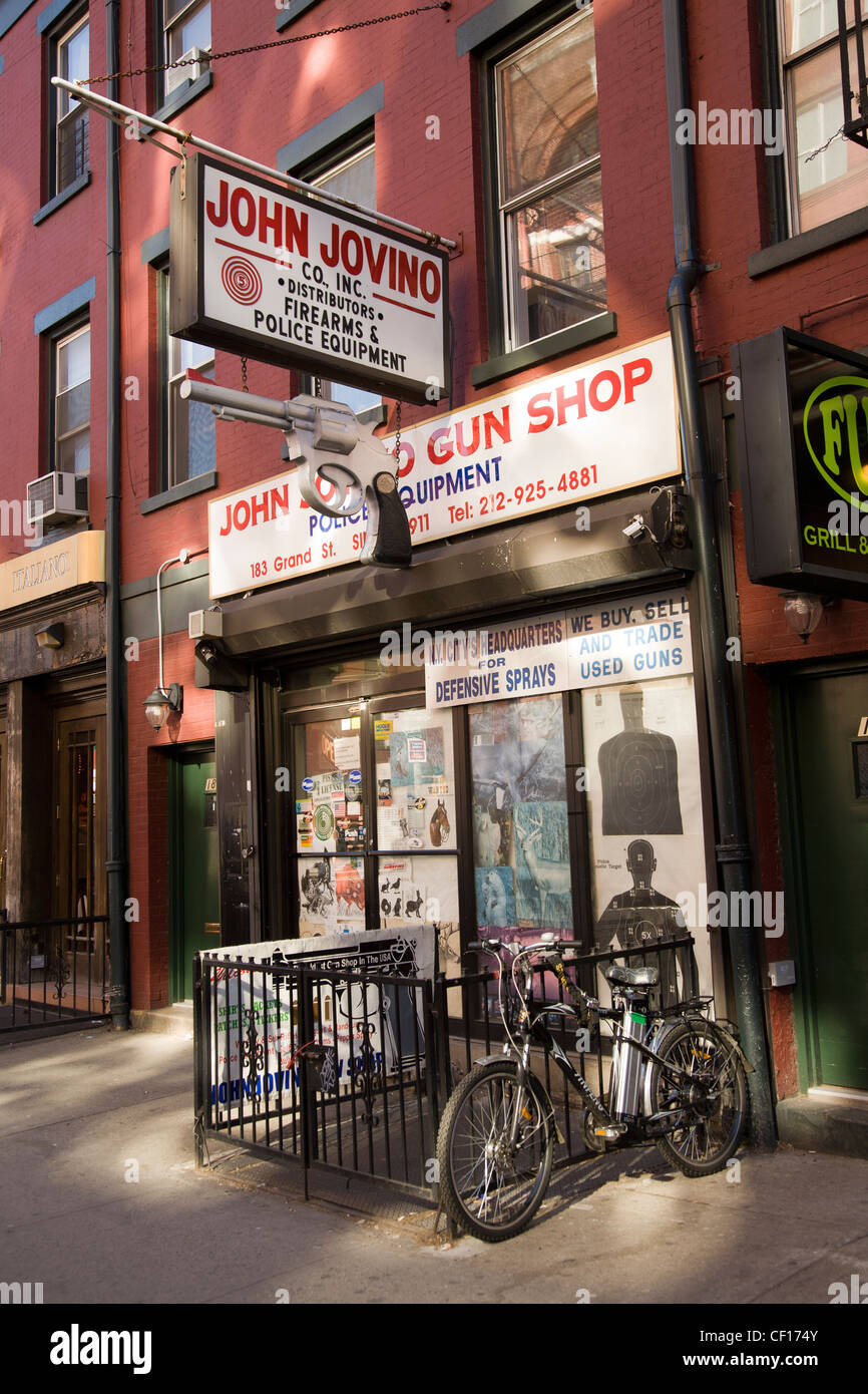 John Jovino gun shop in Little Italy, NYC Stock Photo - Alamy