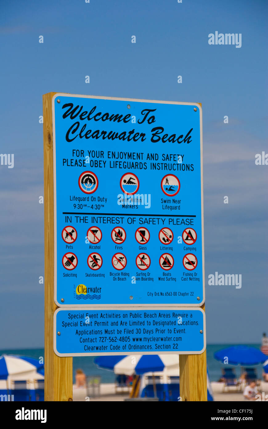 Welcome sign to Clearwater Beach, Florida Stock Photo - Alamy