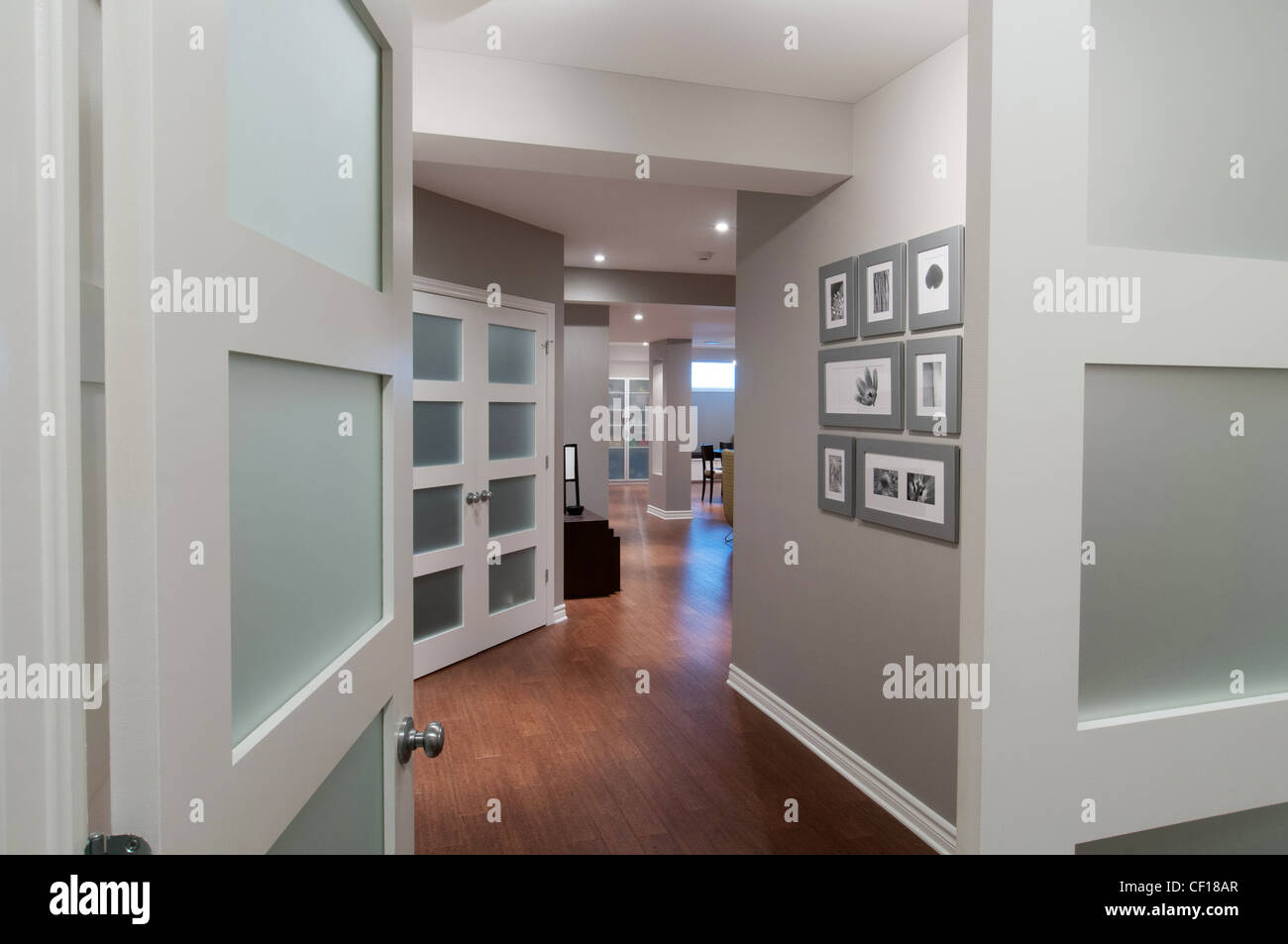Luxury residential basement hallway Stock Photo - Alamy