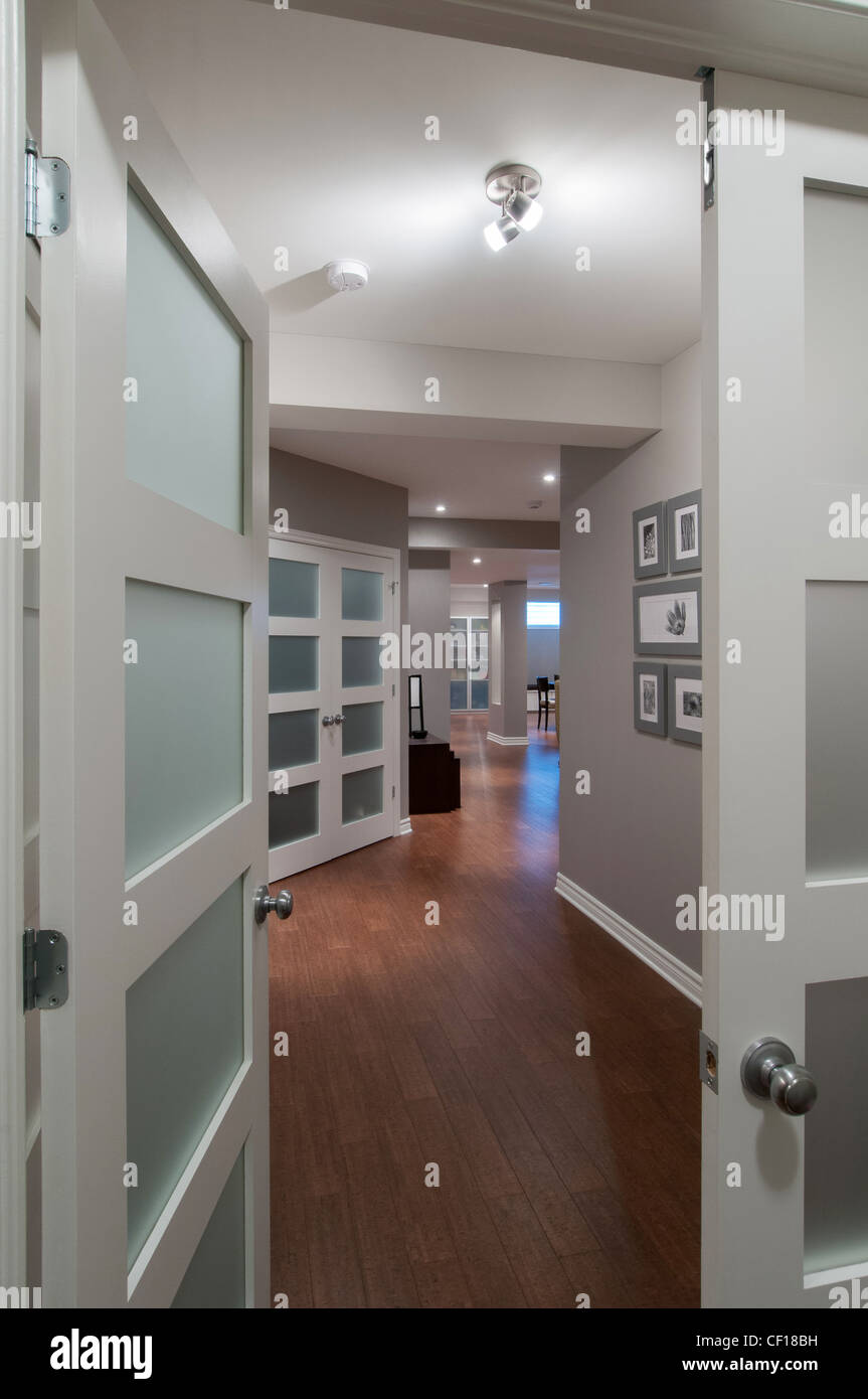 Luxury residential basement hallway Stock Photo - Alamy
