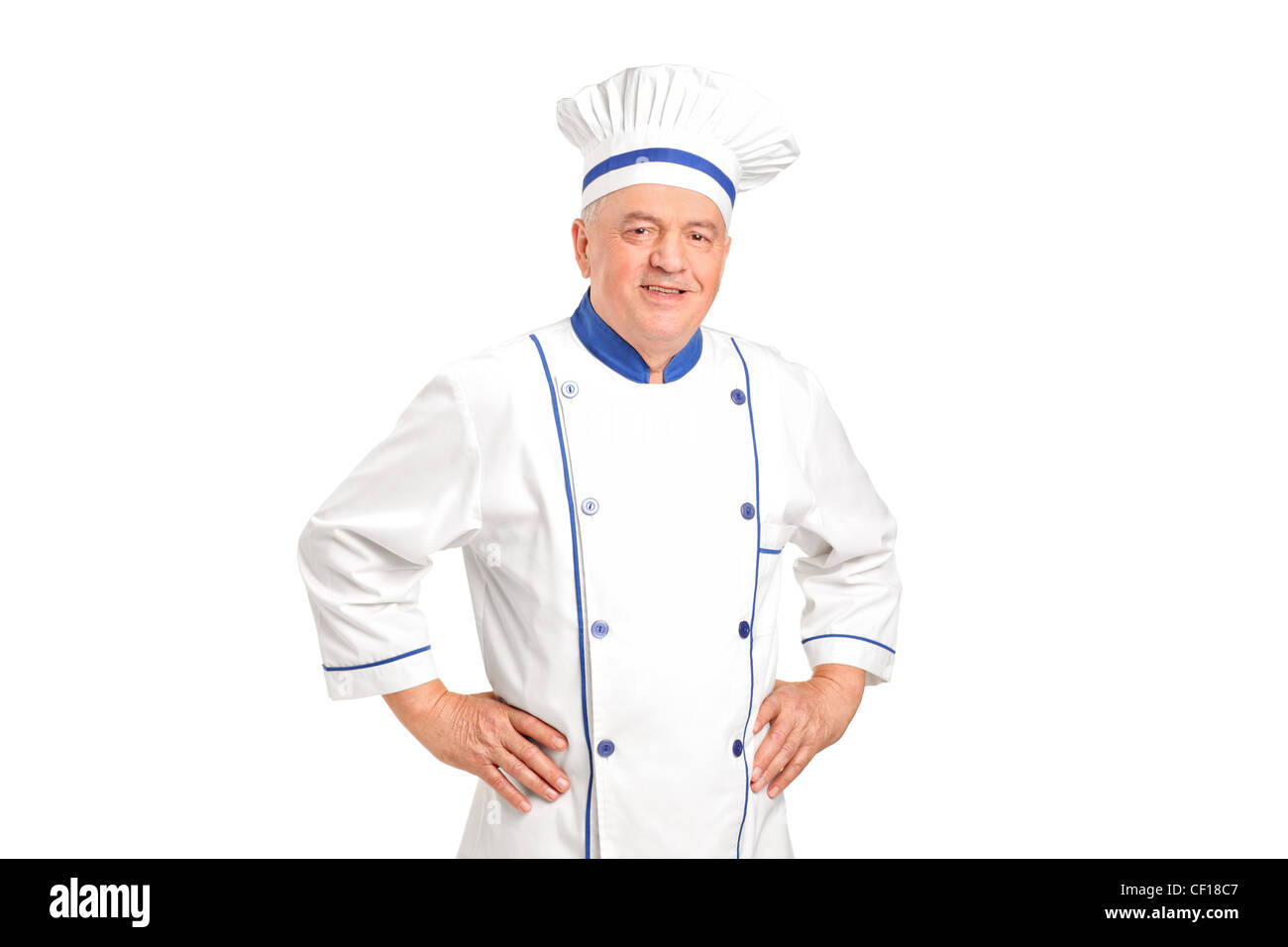 Portrait of a smiling chef isolated against white background Stock ...