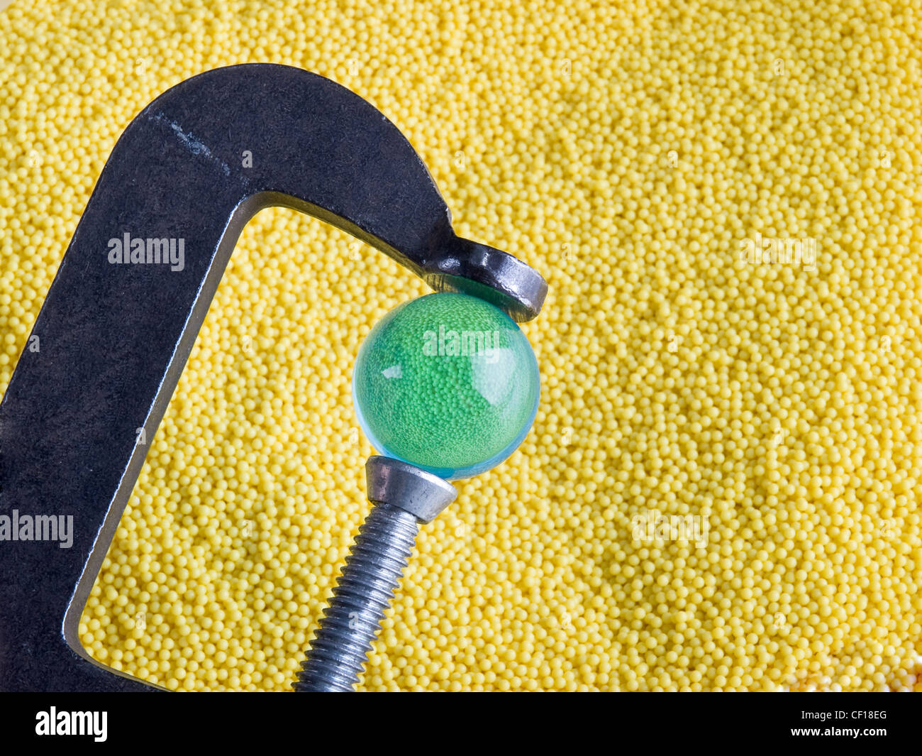 C clamp with green plastic ball Stock Photo - Alamy
