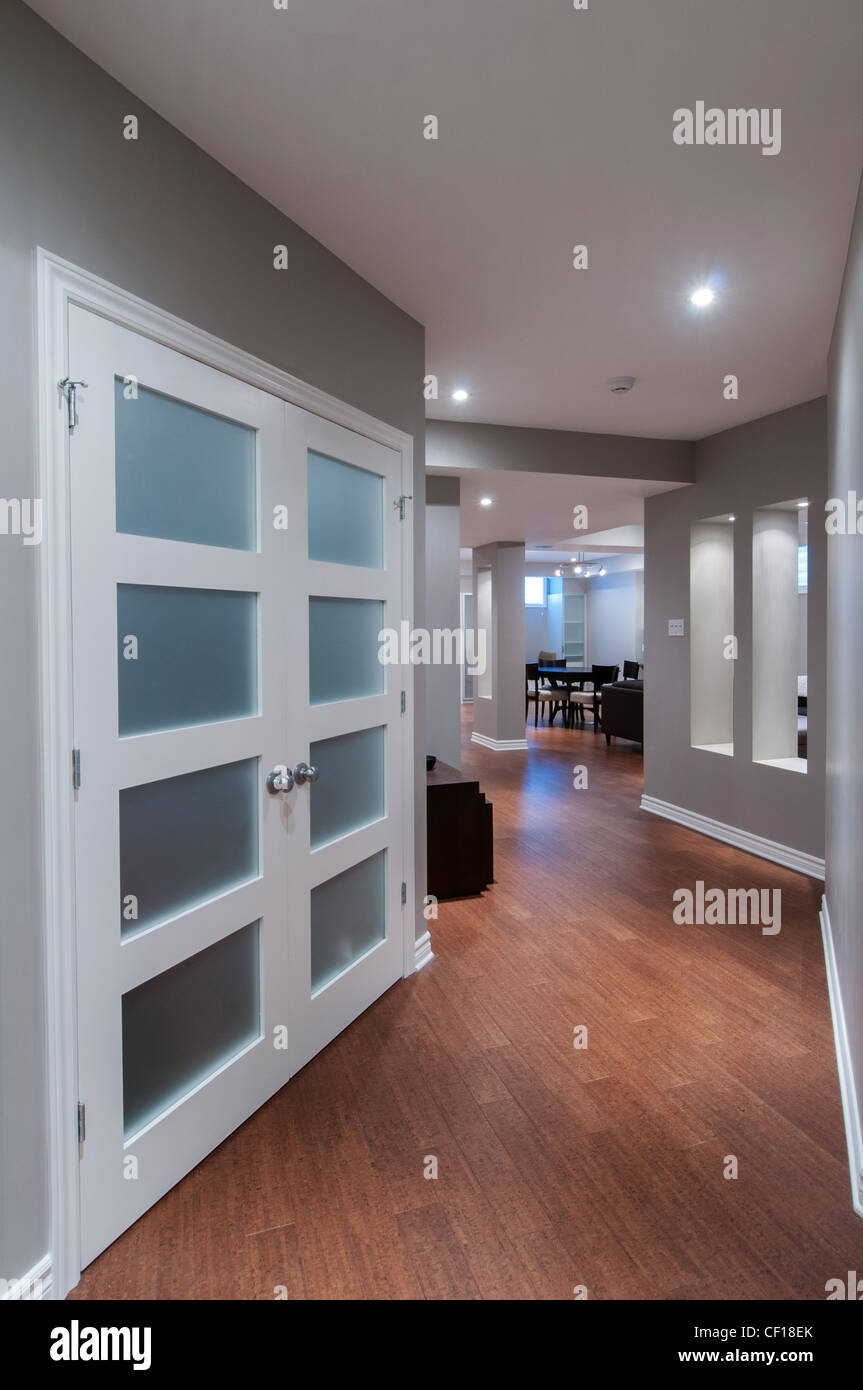 Luxury residential basement hallway Stock Photo - Alamy