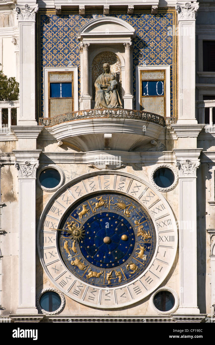 The Clock Tower with astronomical clock (15th century) at Saint Mark's ...