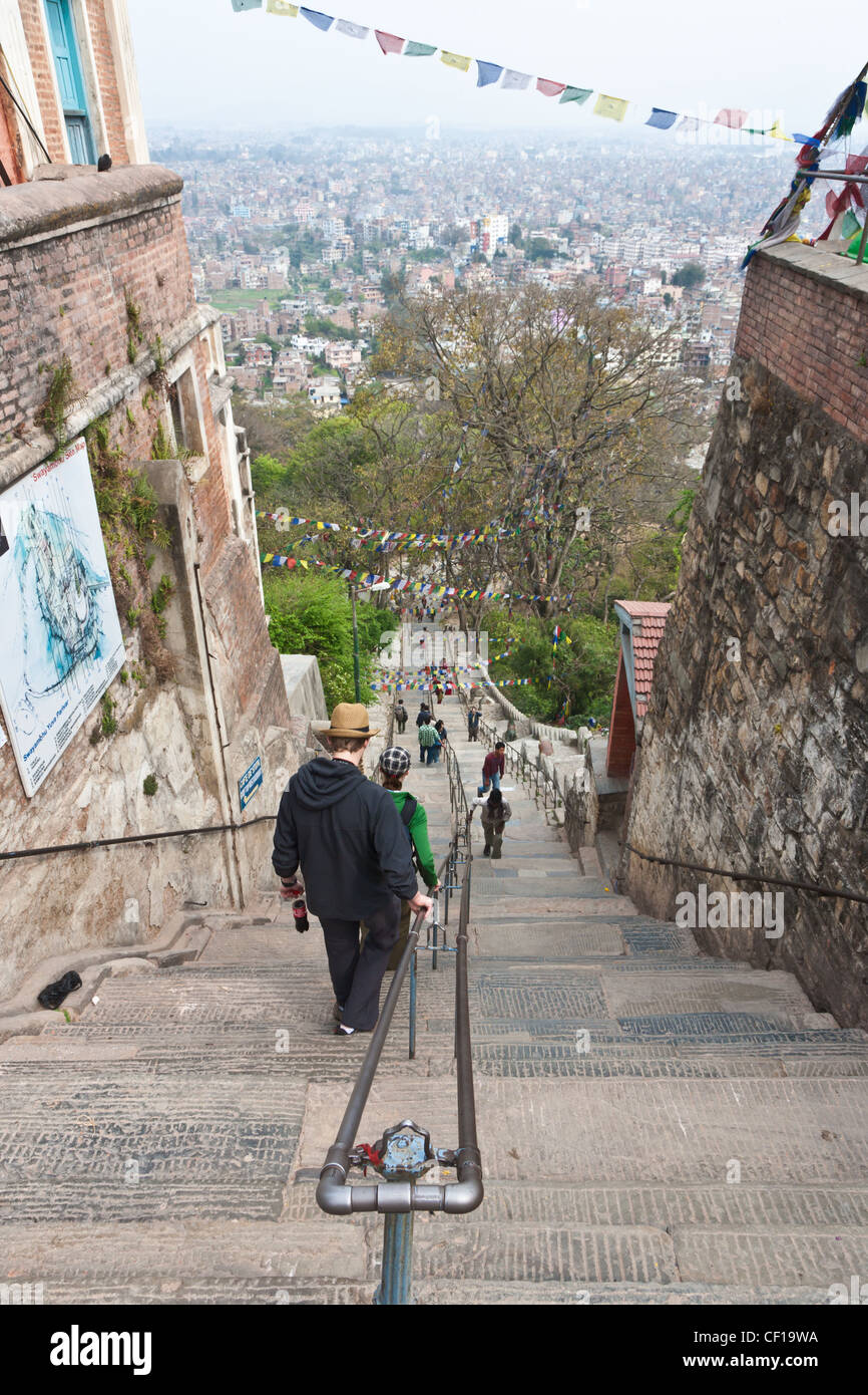 365 steps to Swayambhunath Stupa (Monkey Temple) in Kathmandu, Nepal ...