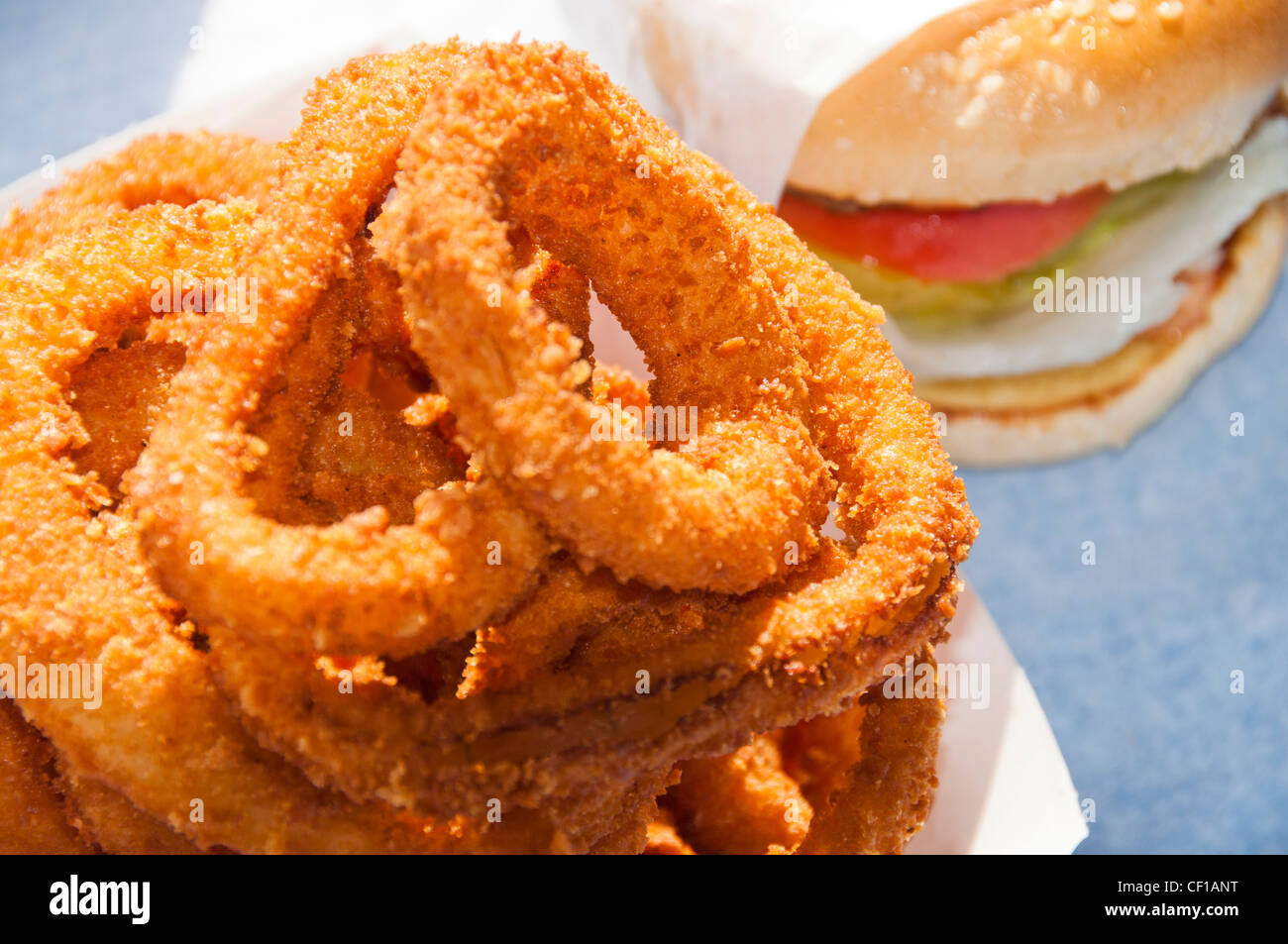 French fried onion rings Stock Photo - Alamy