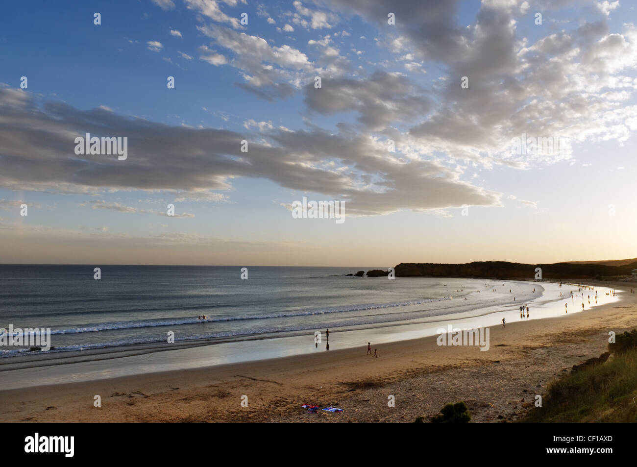 The beach at Torquay in Australia at sunset Stock Photo - Alamy