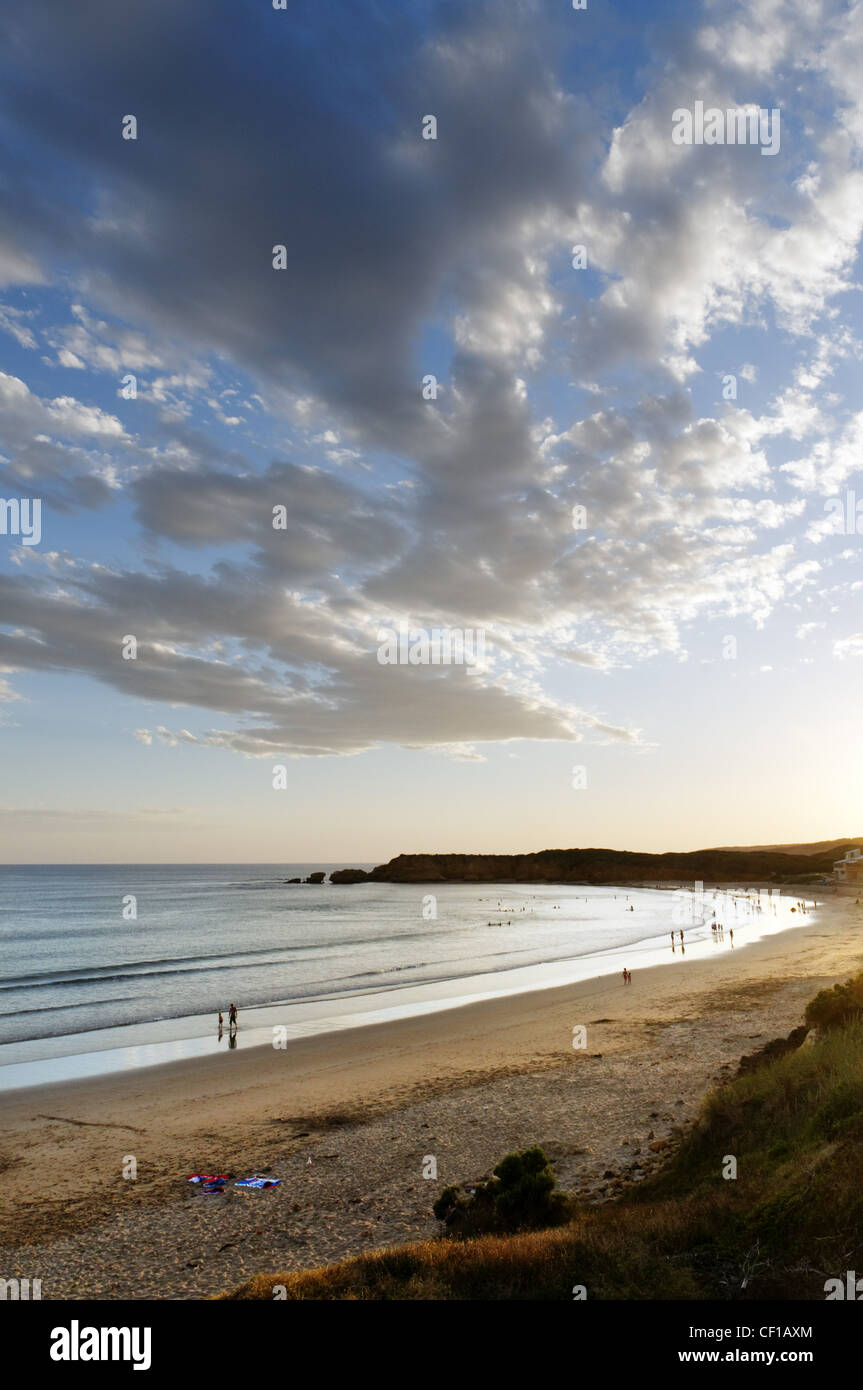 The beach at Torquay in Australia at sunset Stock Photo - Alamy