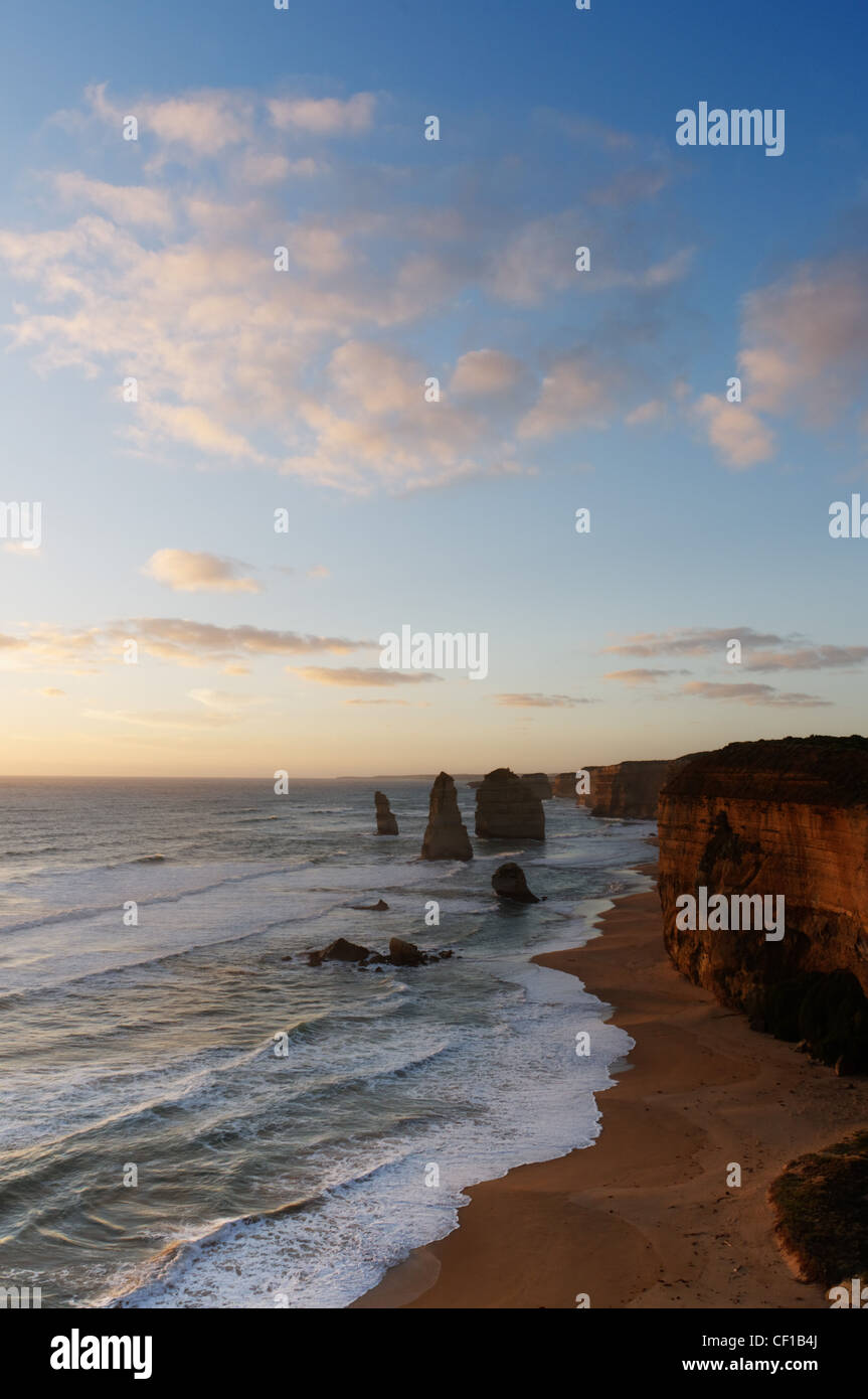 The Twelve Apostles at sunset Great Ocean Road, Australia Stock Photo ...