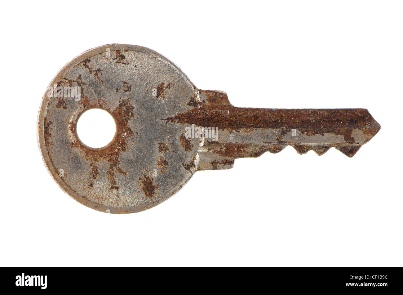 Old rusty key isolated on white background Stock Photo - Alamy