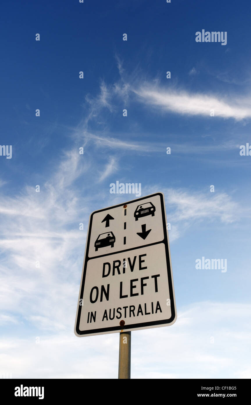 Drive on left sign hi-res stock photography and images - Alamy
