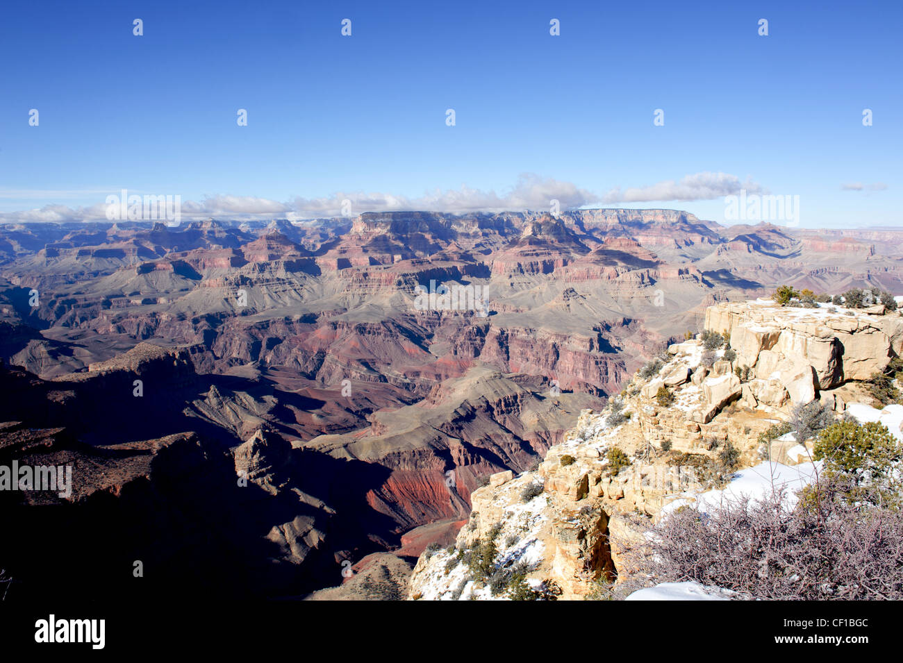 The Grand Canyon in the winter with snow Stock Photo - Alamy