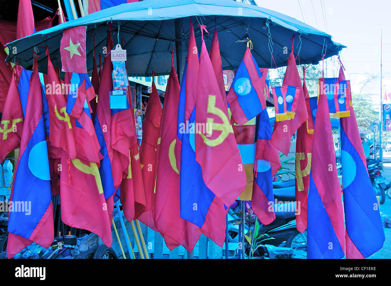 Lao flag and communist flag hi-res stock photography and images - Alamy