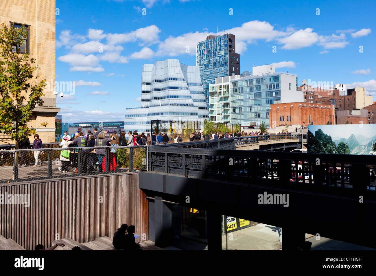 People walking on the High Line, Lower West Side, New York, United ...