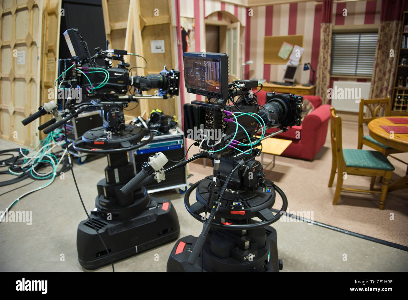 Tv Studio Set With Cameras
