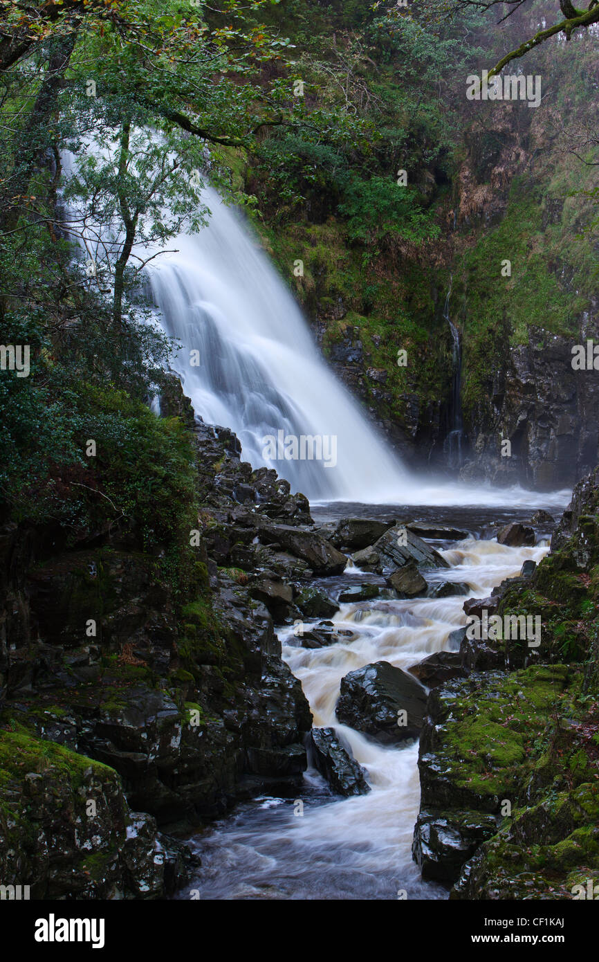 Pistyll Cain (Cain's waterspout) in the Coed y Brenin Forest Stock ...