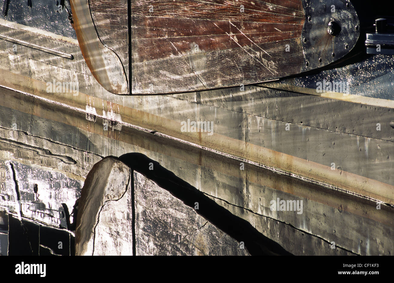Detail of traditional Dutch boat. Amsterdam, The Netherlands Stock ...