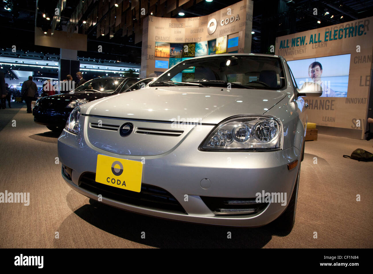 Detroit, Michigan - The Coda battery electric car on display at the ...