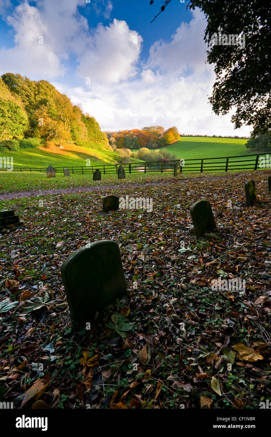 The graveyard of St Ethelburga's at Great Givendale in the East Riding ...