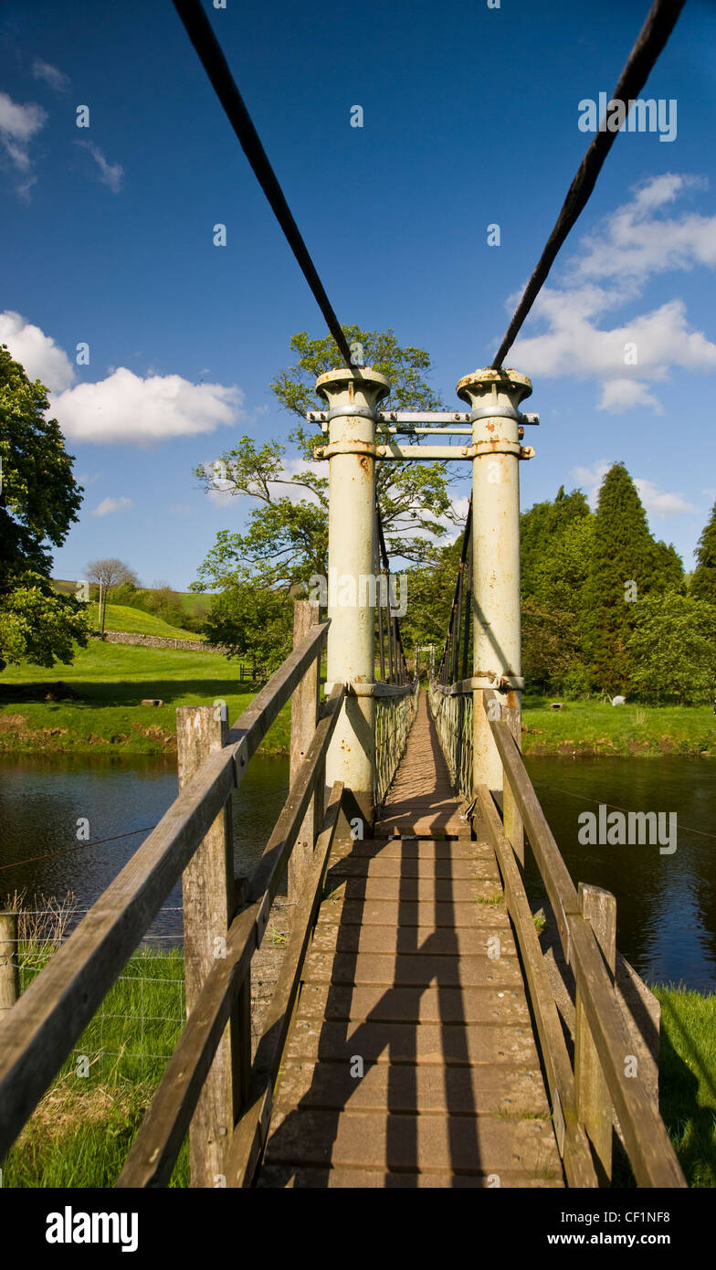 Suspension Bridge over the River Wharfe on the Dales Way Long Distance ...