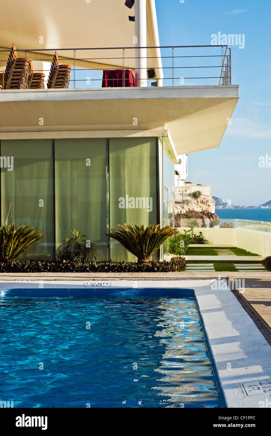Pool, Window, and Balcony of a hotel Stock Photo - Alamy