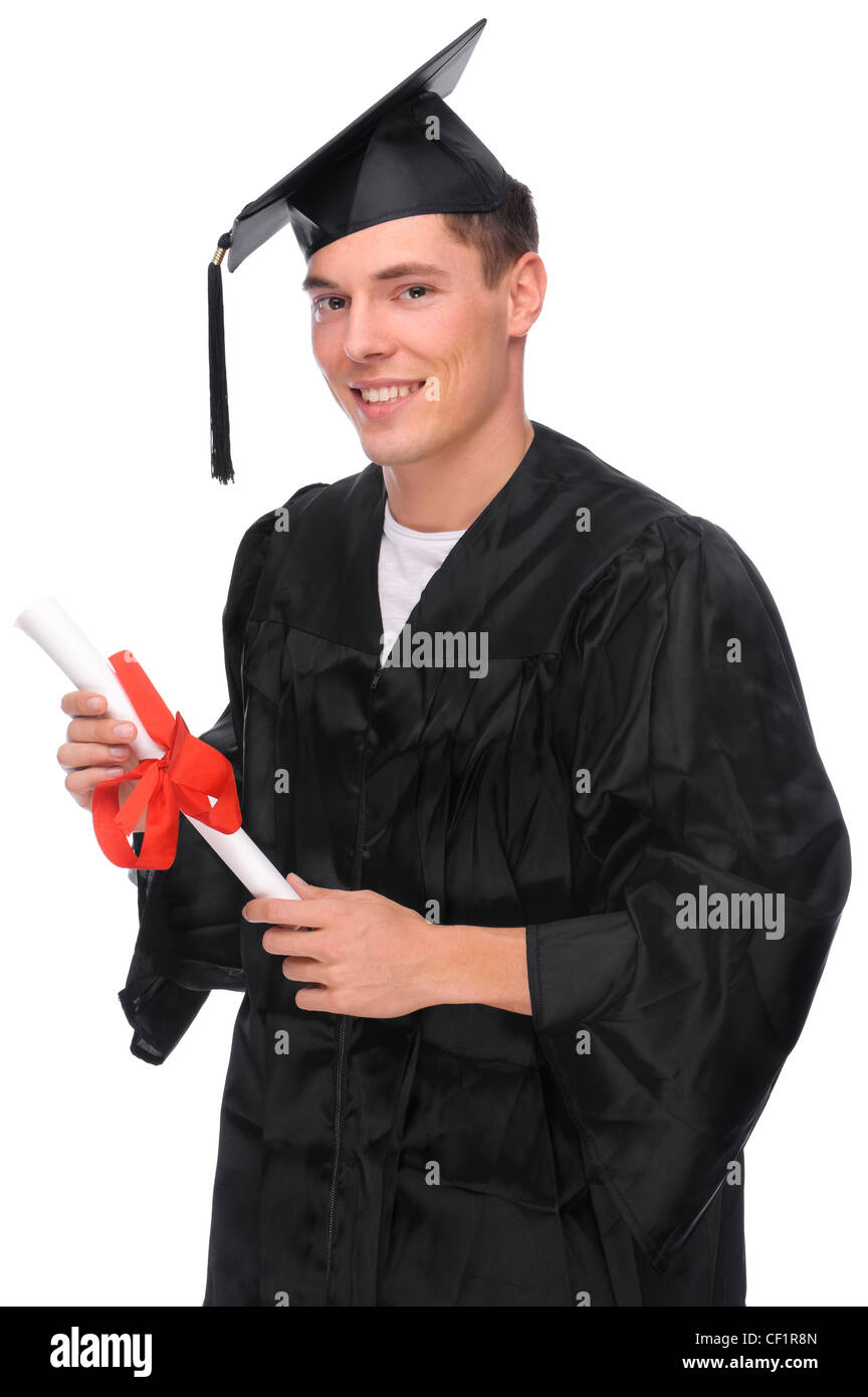 Full isolated studio picture from a young graduation man Stock Photo ...