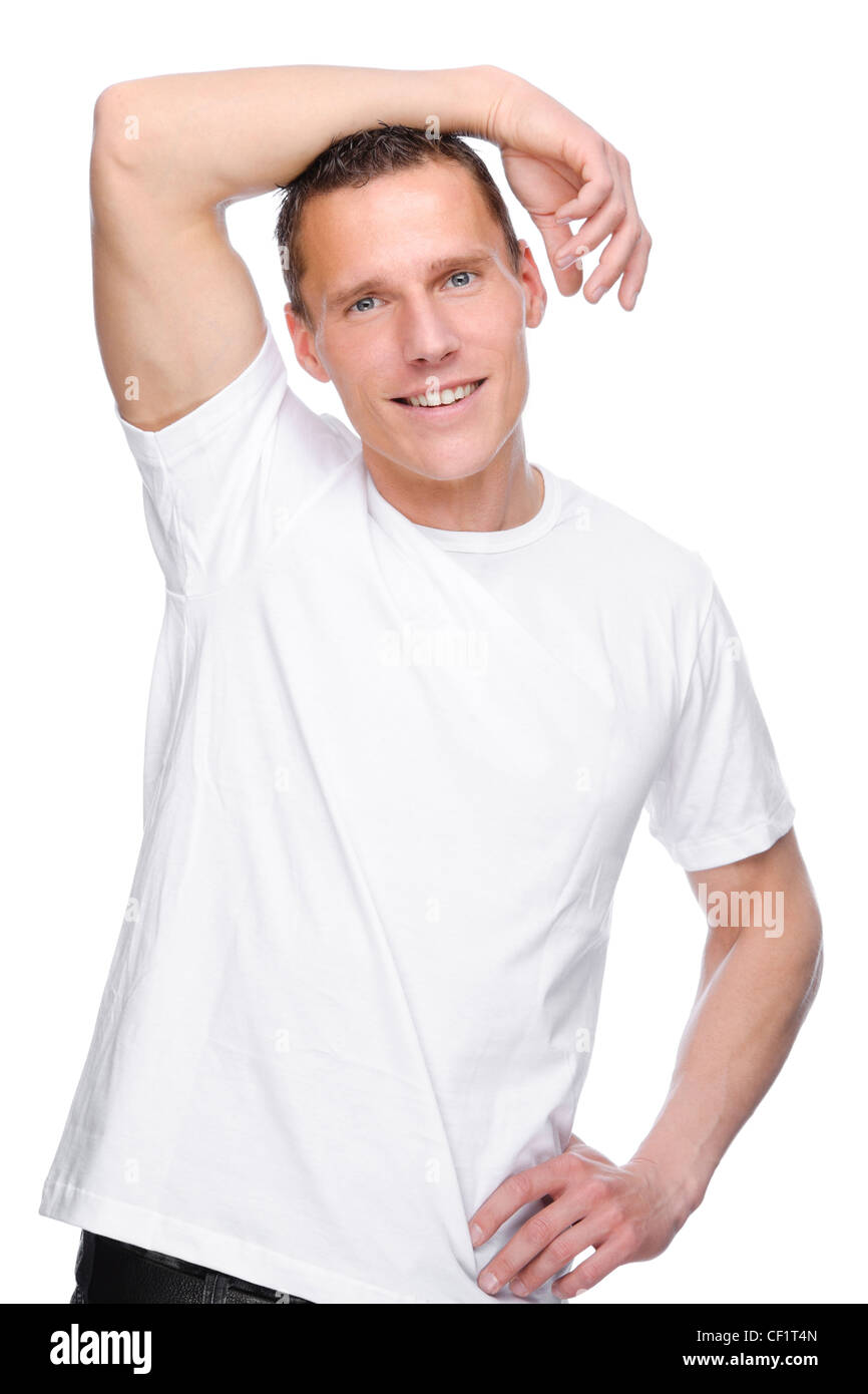 Full isolated portrait of a young man Stock Photo - Alamy