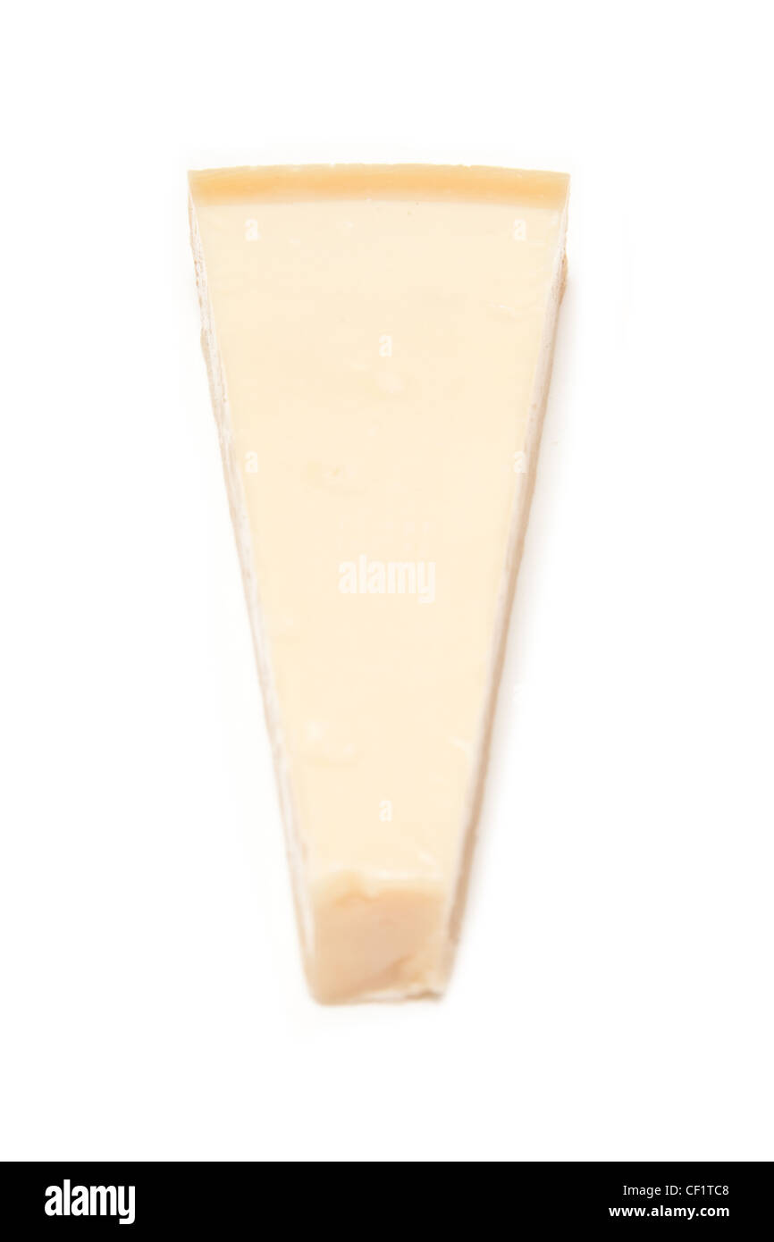 ITALIAN GRANA PADANO CHEESE ON A WHITE STUDIO BACKGROUND Stock Photo ...