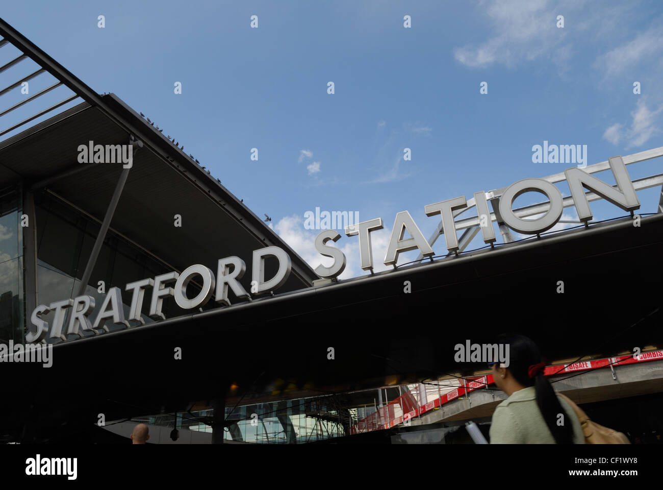Stratford Station signage on the exterior of the station building Stock ...