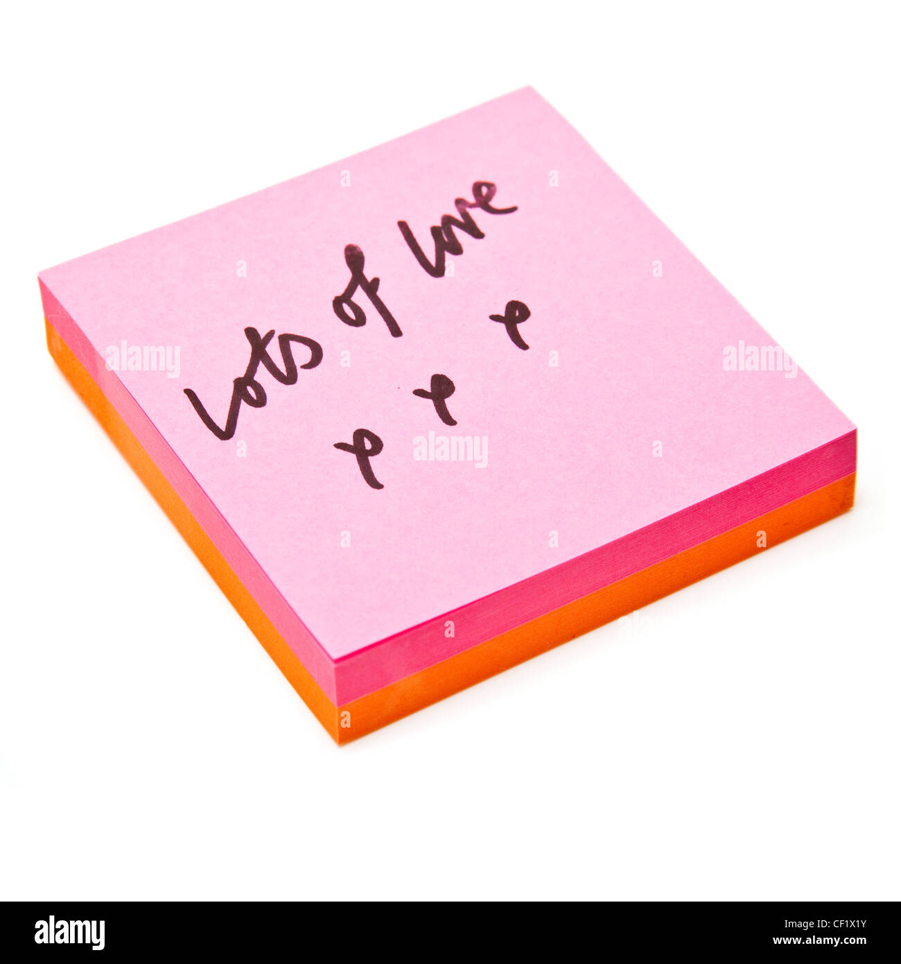 Sticky note pad isolated on a white studio background Stock Photo - Alamy