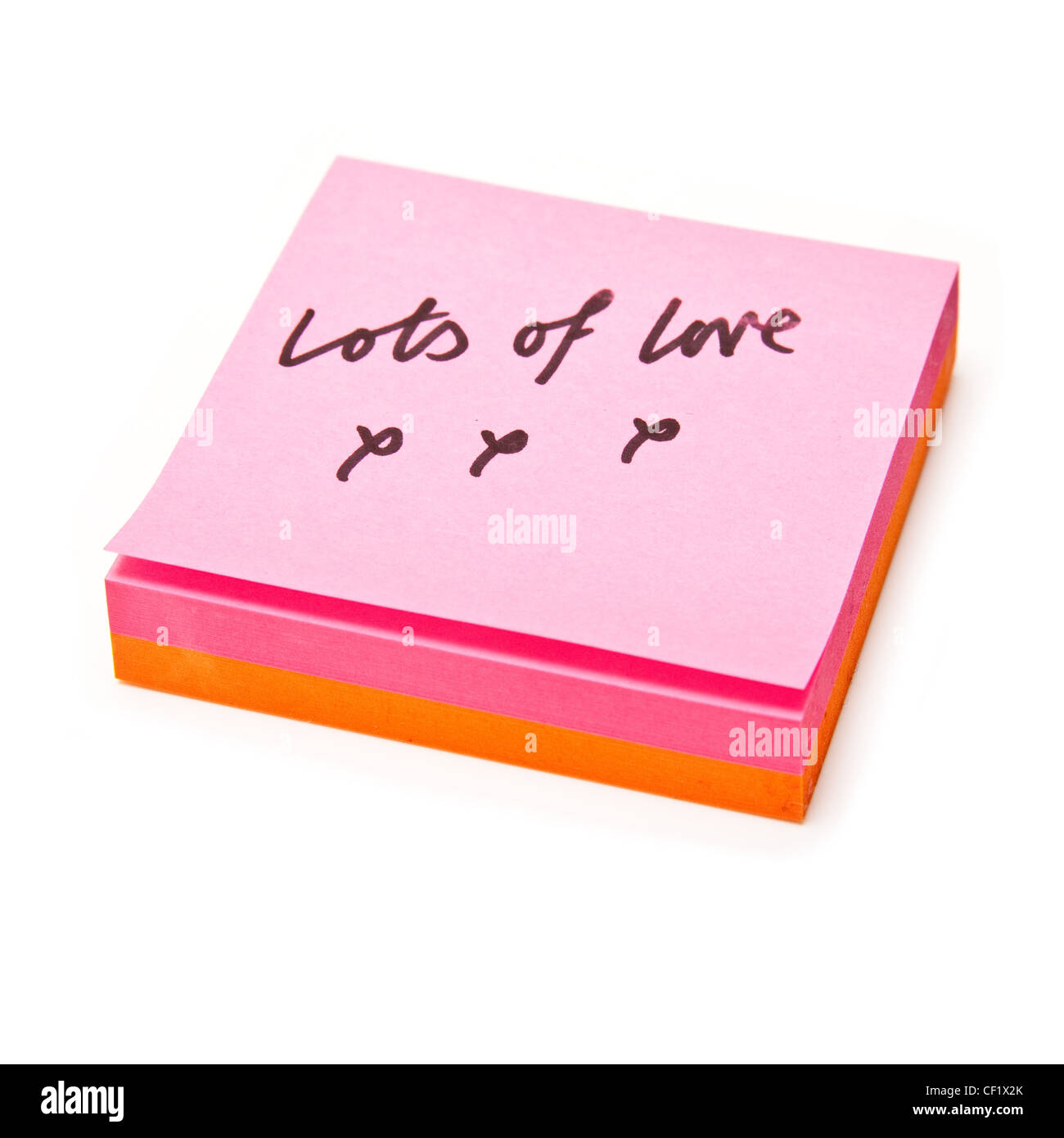 Sticky note pad isolated on a white studio background Stock Photo - Alamy