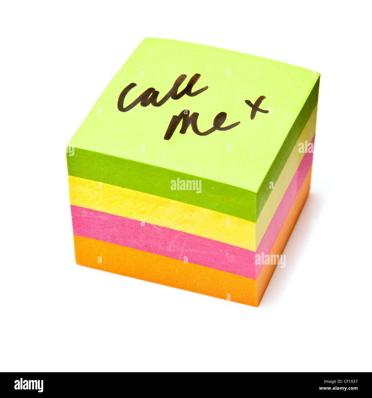 Sticky note pad isolated on a white studio background Stock Photo - Alamy