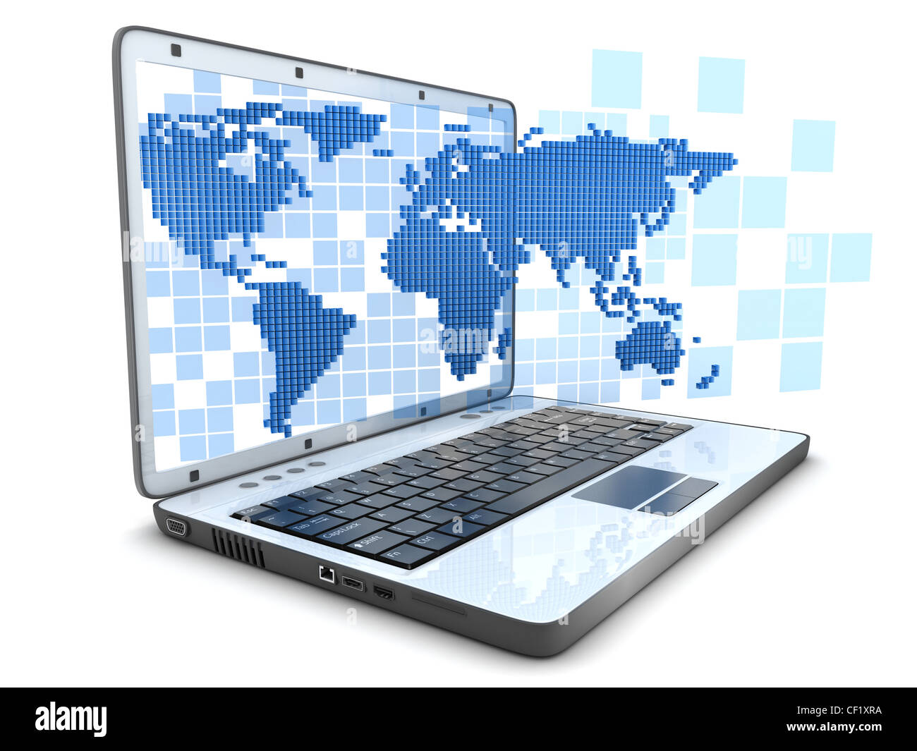 World map in 3d cube hi-res stock photography and images - Alamy