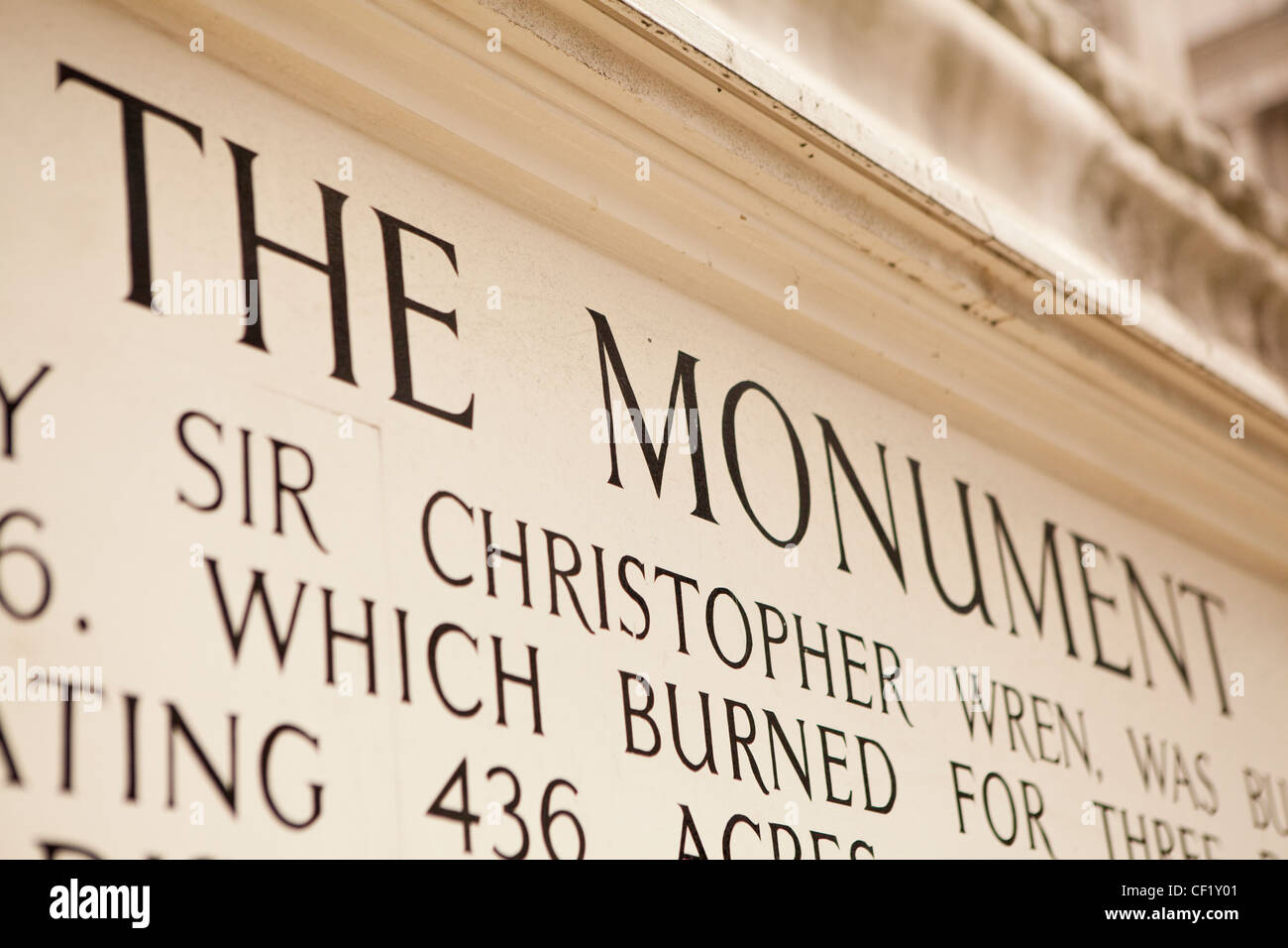 Words inscribed on the base of the Monument marking the great fire of ...