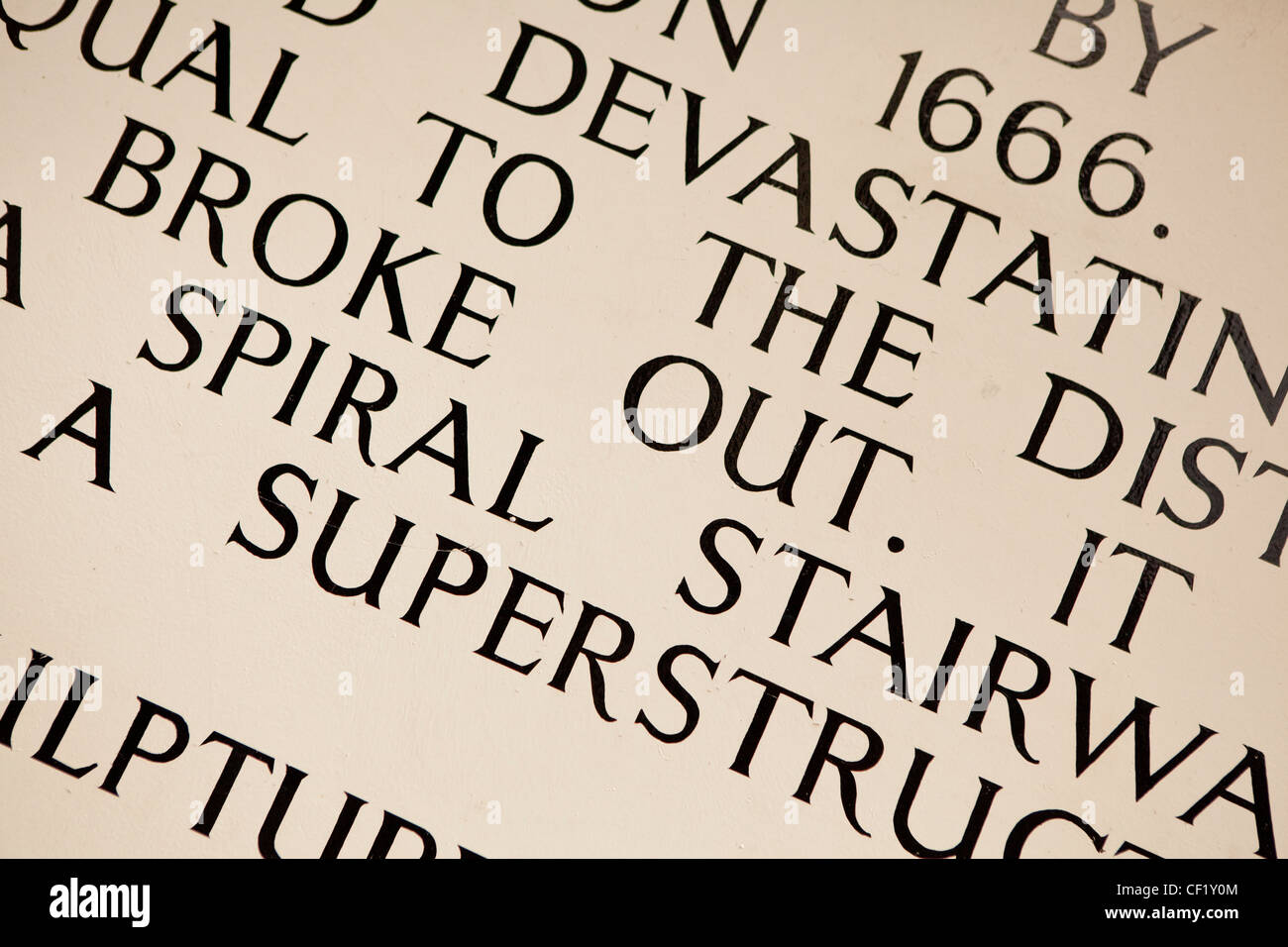 Words inscribed on the base of the Monument marking the great fire of ...