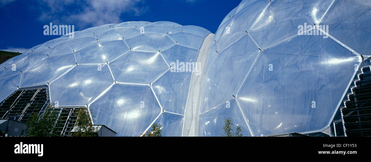 Exterior of the characteristic biome domes at the Eden Project Stock ...